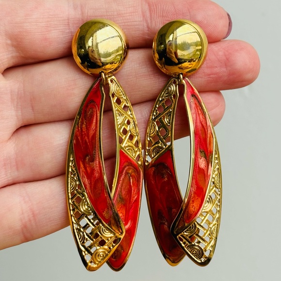 Edgar Berebi | Jewelry | Vintage Berebi Signed Red And Orange Enameled ...